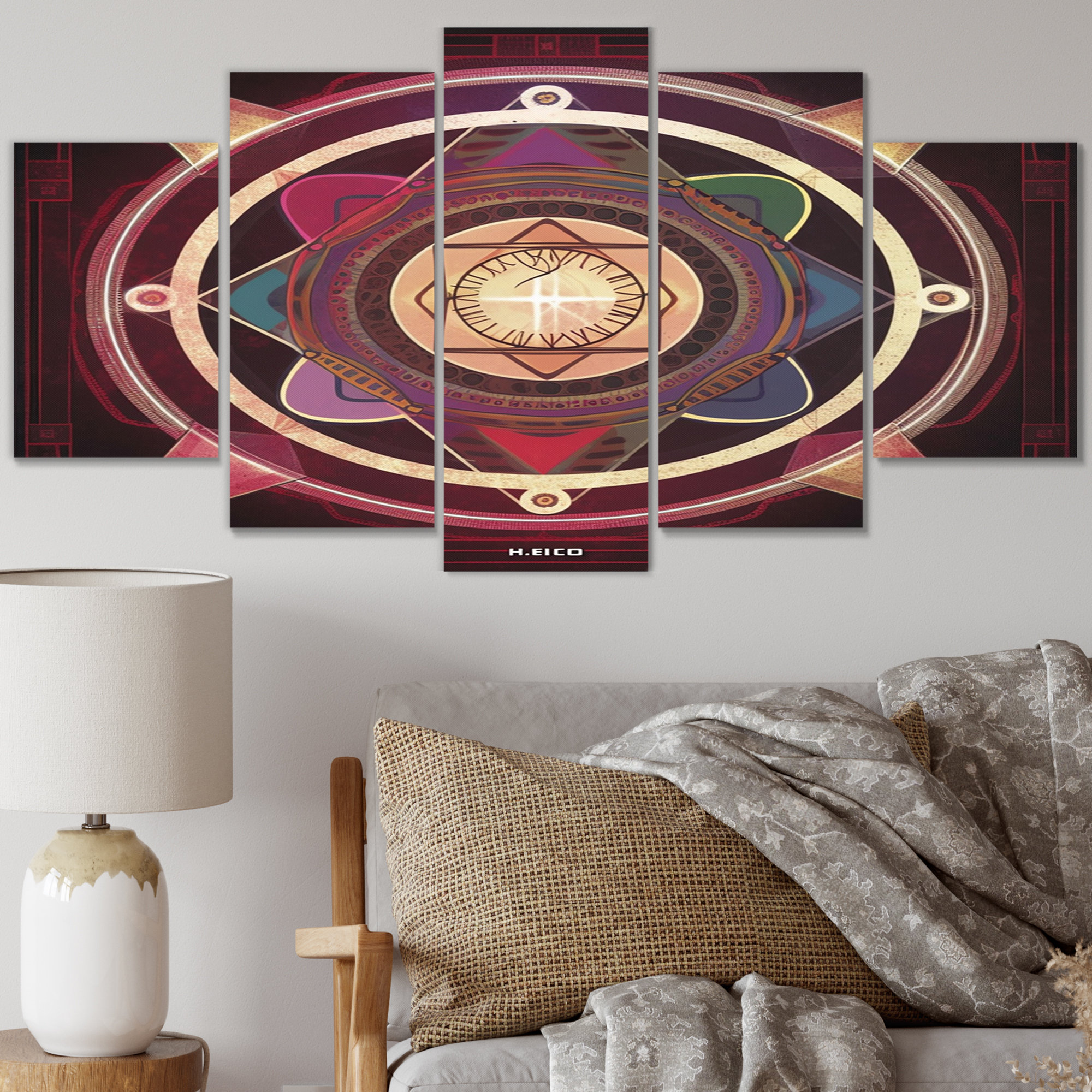 Latitude Run® Healing Mystery Mandala In Retro Tones - Modern Geometric ...