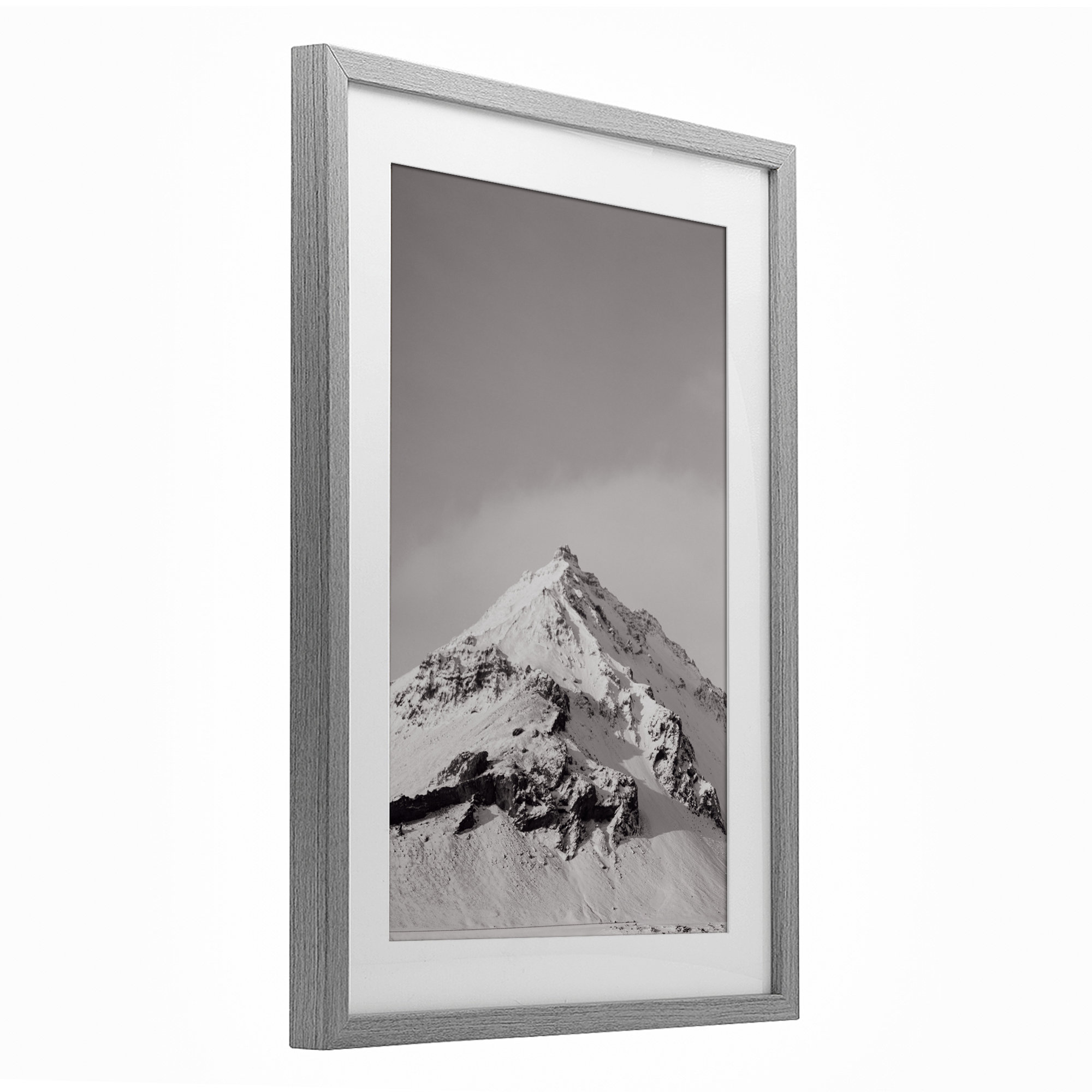 Ebern Designs Icy Mountain Peak Iceland Framed Print Under Glass ...