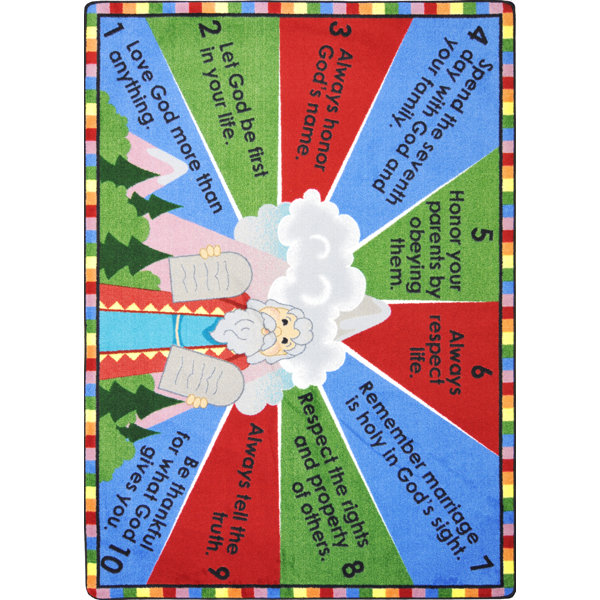 Joy Carpets Faith Based Ten Commandments by Joy Carpets Area Rug | Wayfair