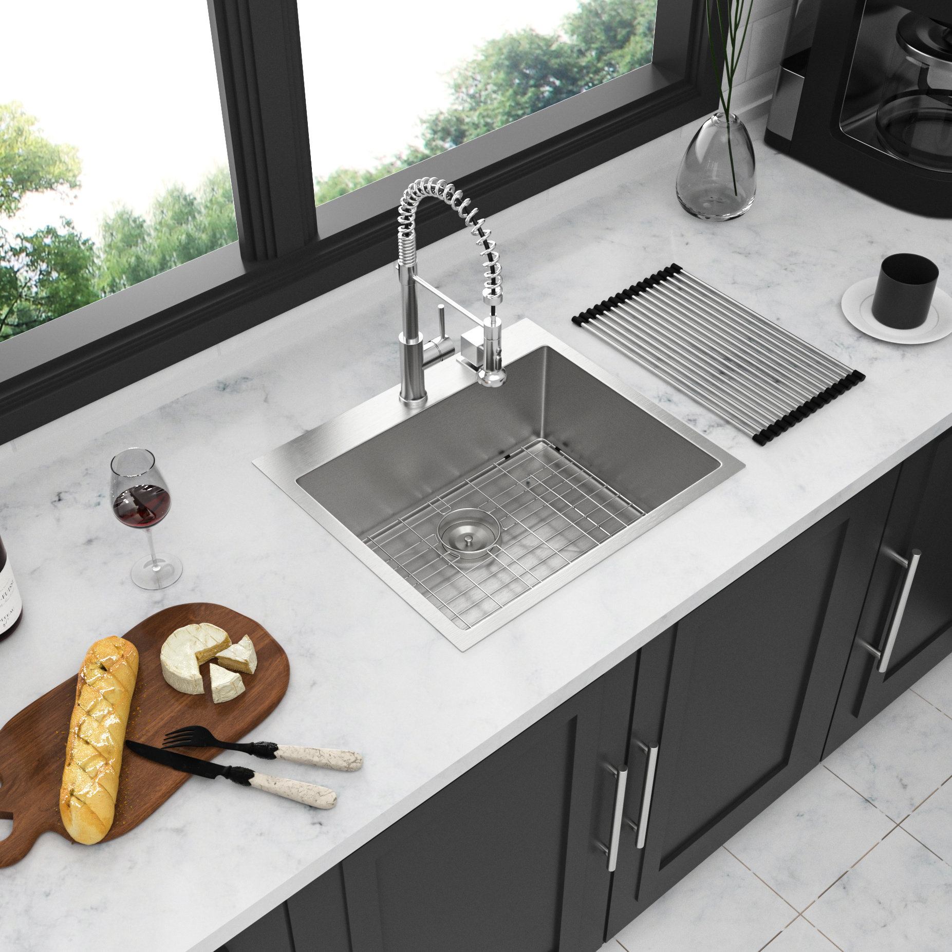 IntrospectiveIncline 28" Kitchen Sink 28X22x10 - Stainless Steel Single ...