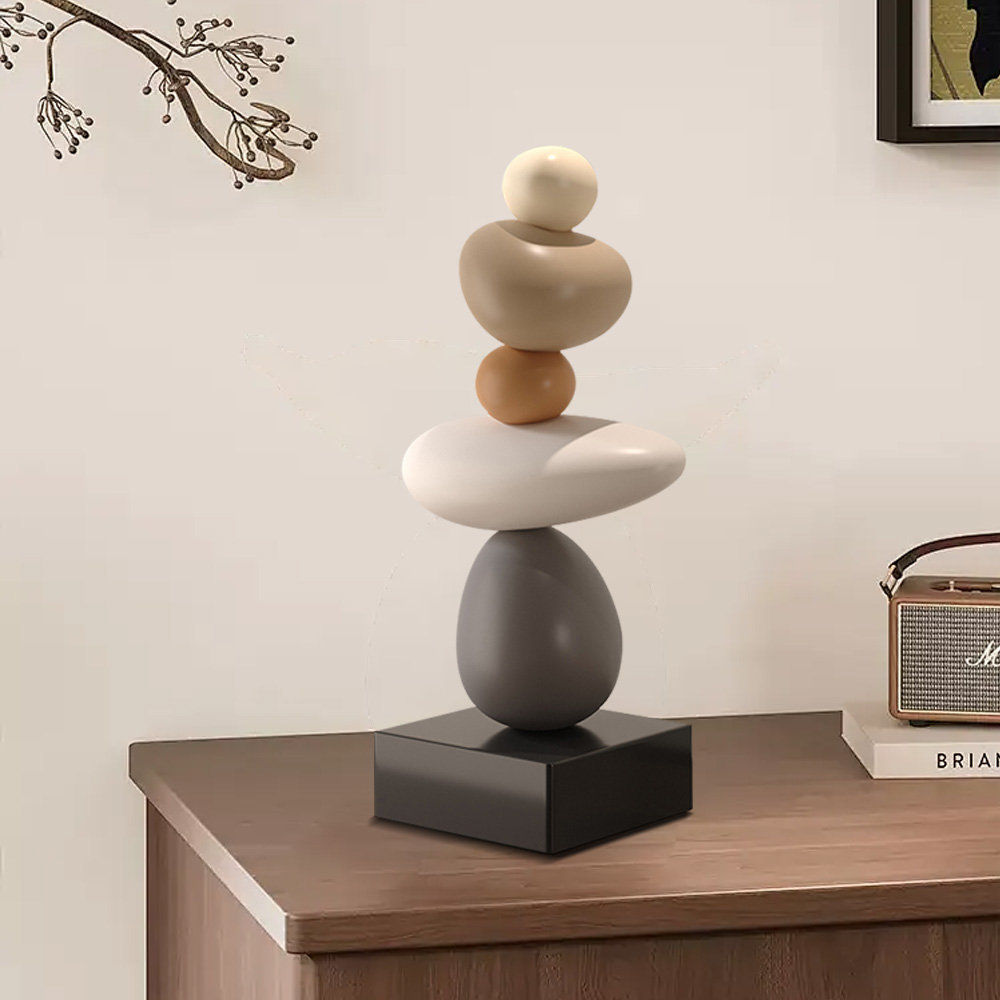 Ivy Bronx Modern Fake Stone Sculpture Decor For Living Room, Stone ...