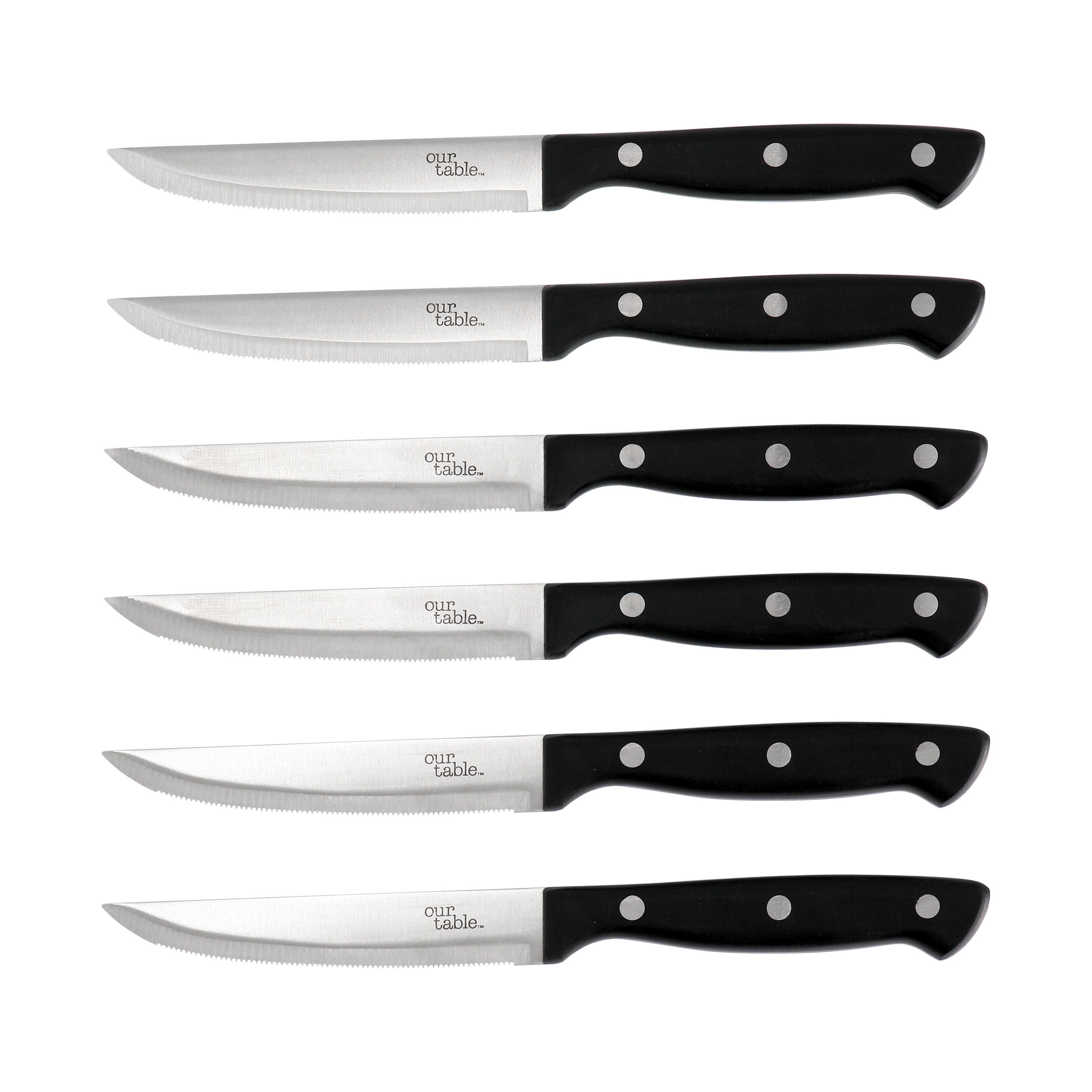 Our Table 6 Piece 4 5 Inch High Carbon Stainless Steel Steak Knife Set