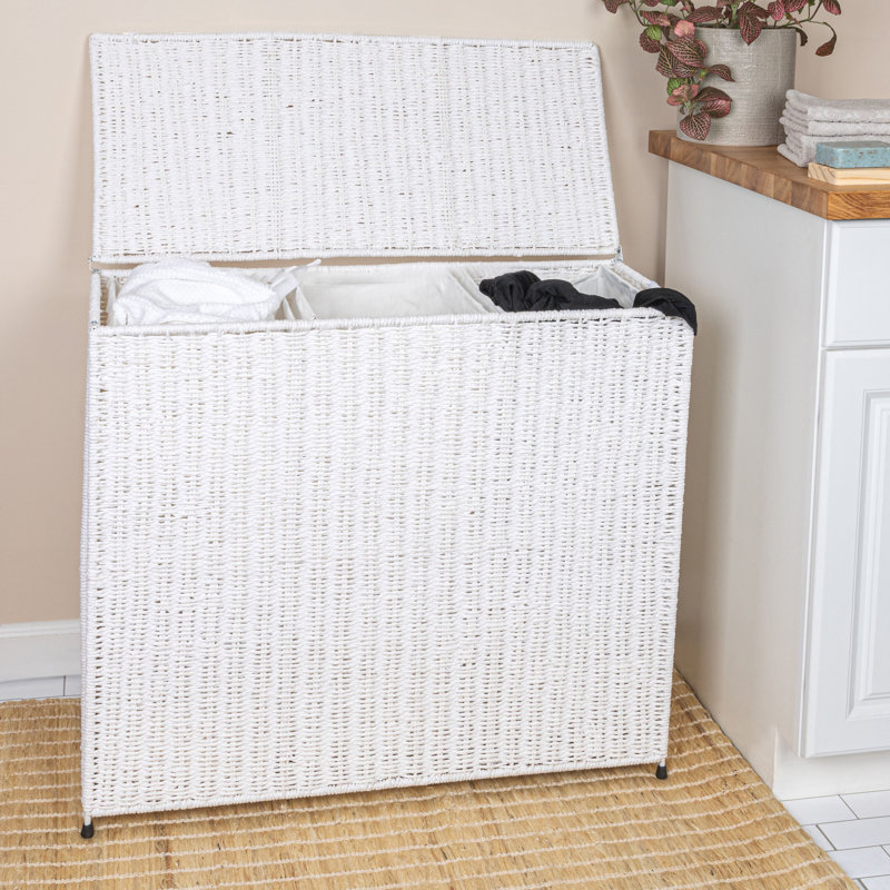 wicker laundry sorter