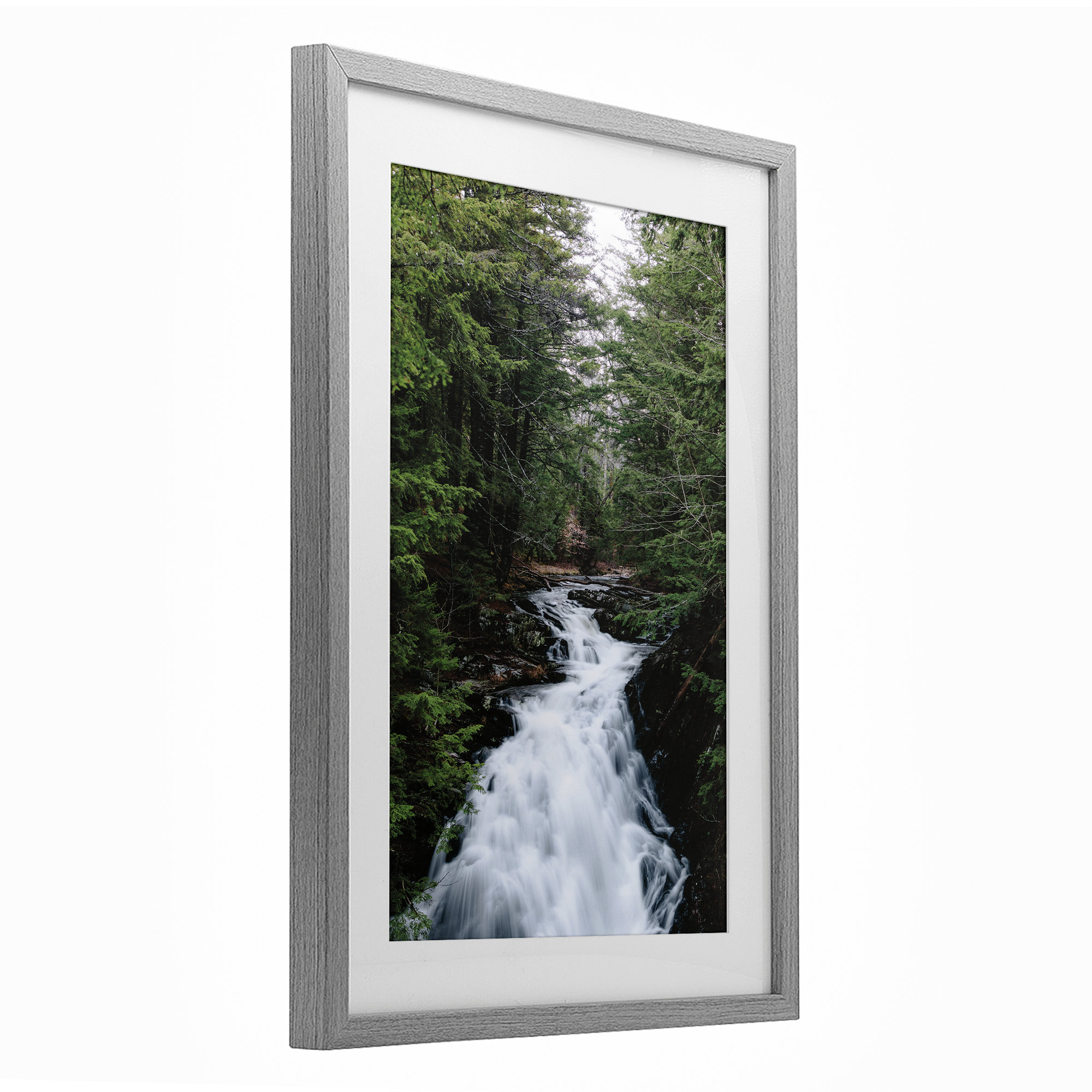 Union Rustic Endless Cascade Waterfall Framed Print Under Glass, design ...