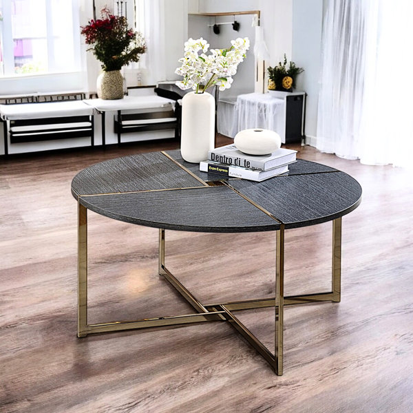 Mercer41 Samara Black & Champagne Coffee Table | Wayfair
