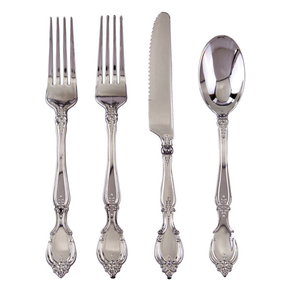 The Party Aisle™ Boudreaux Disposable Heavy Weight Plastic Flatware Set ...