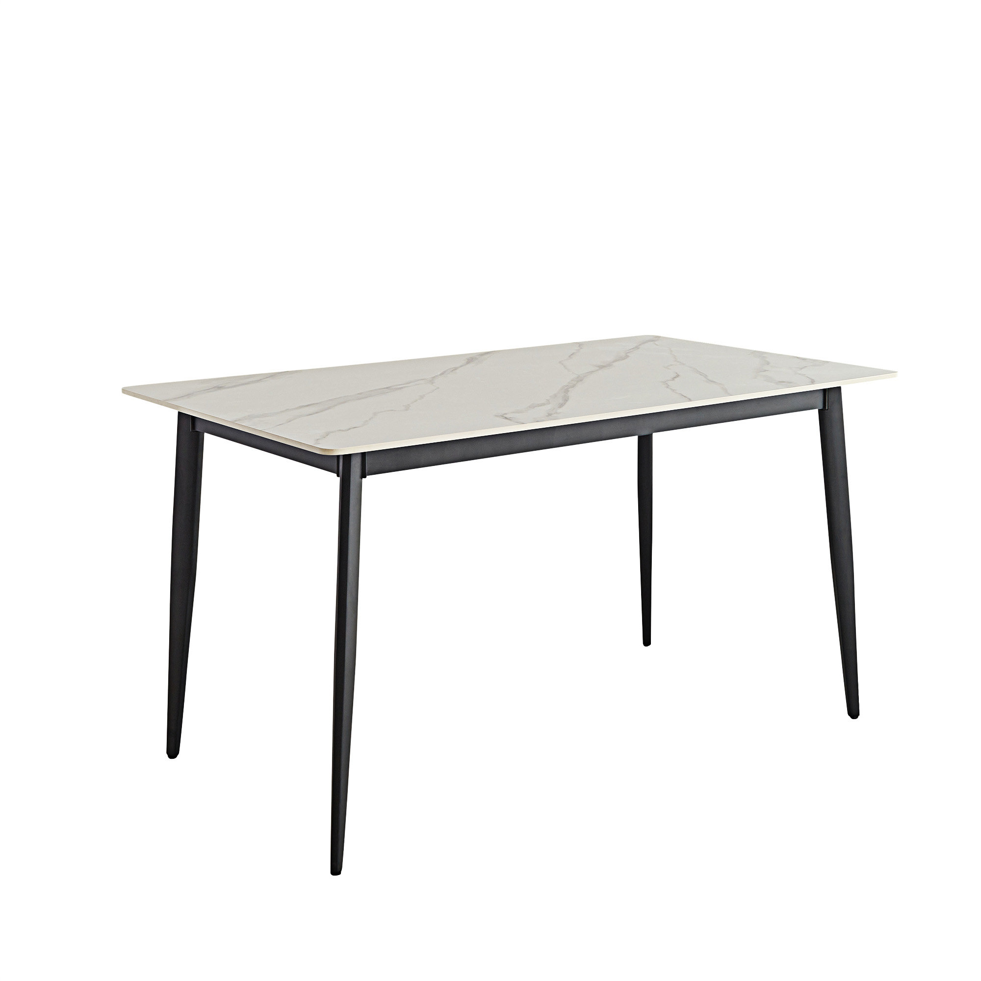Ebern Designs Dining Table Table 55" Rectangular White Kitchen Table ...