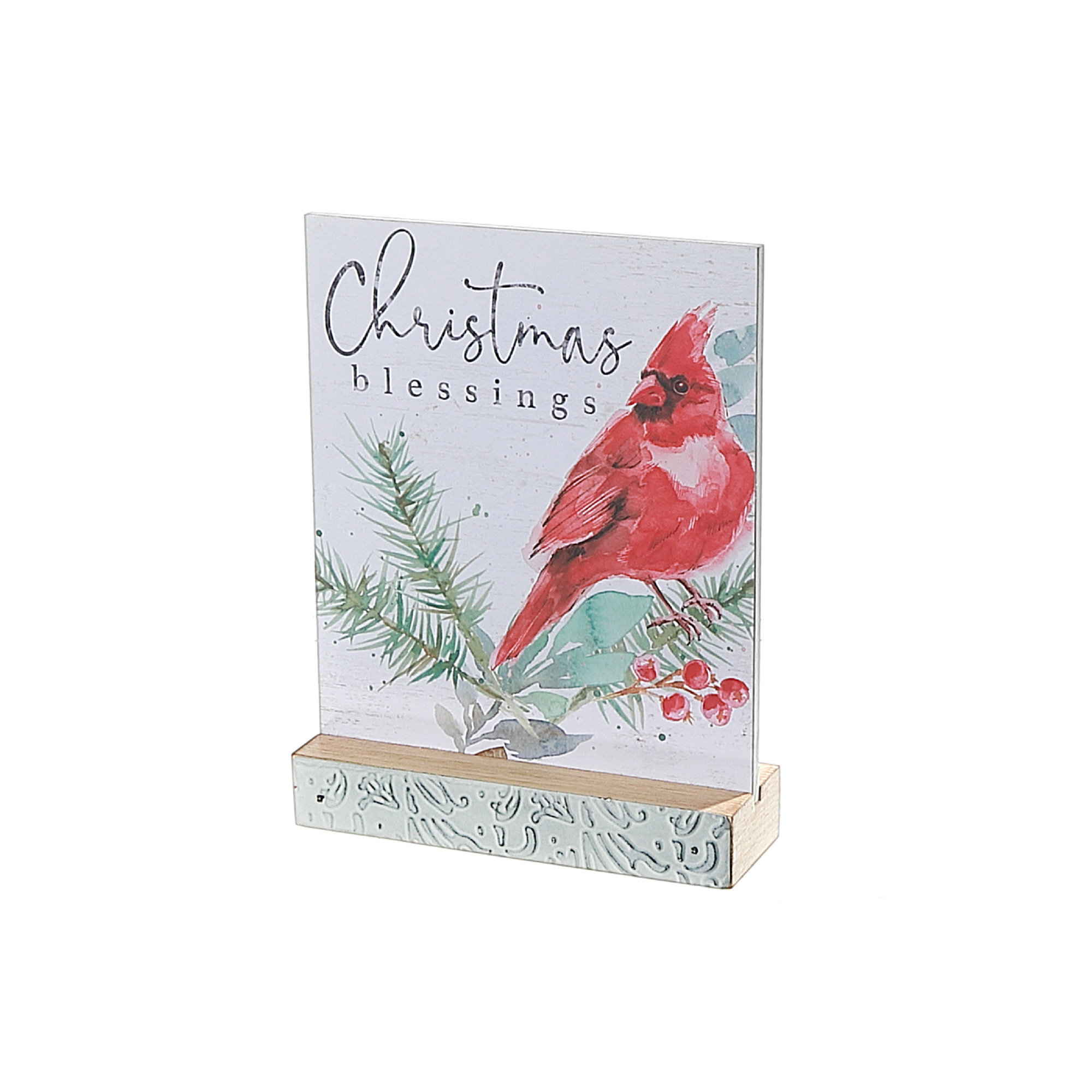 iHcasadécor Wooden Table Top With Cardinal Christmas Blessings | Wayfair