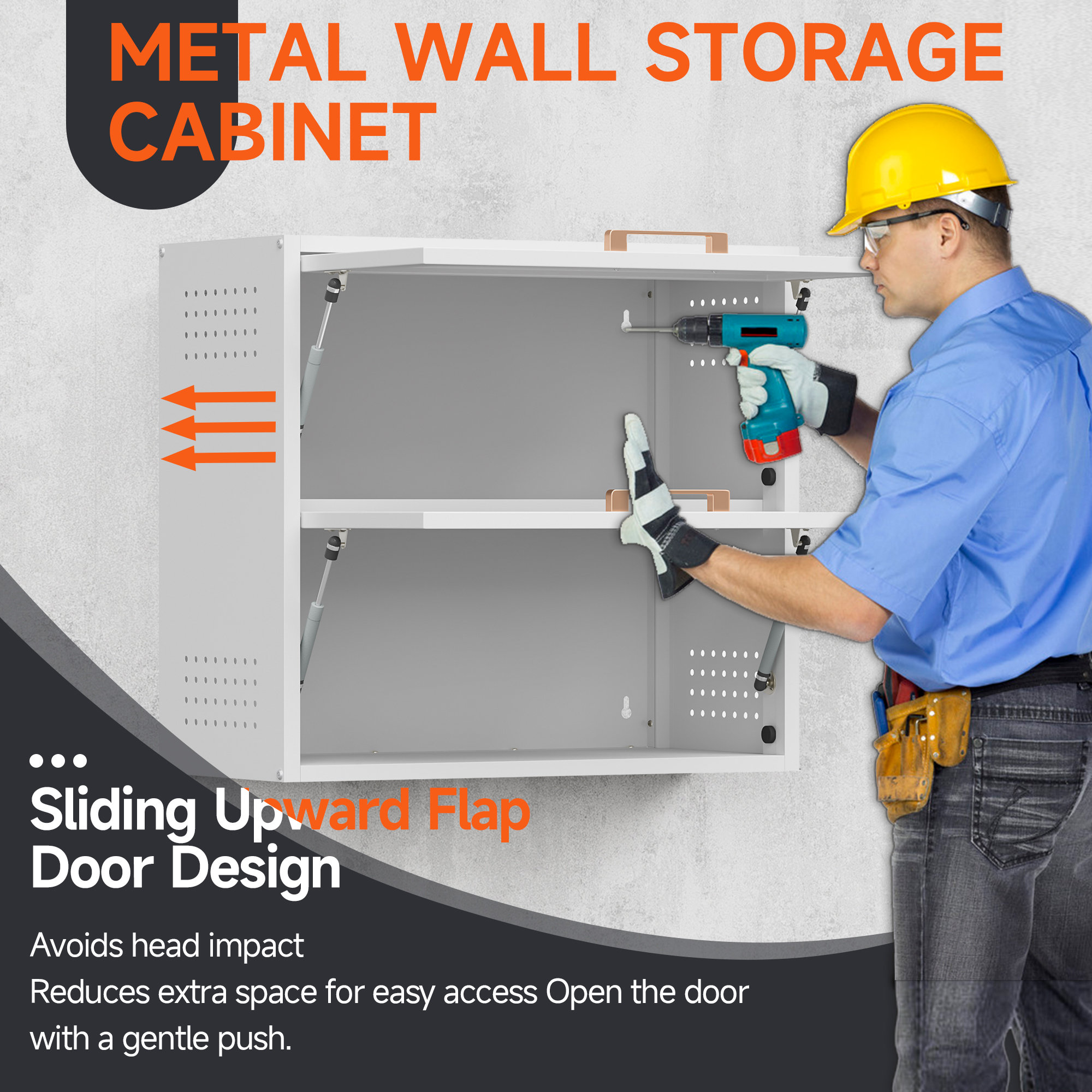 Ebern Designs Metal Wall Cabinet With 2 Doors, Metal Medicine Cabinet ...