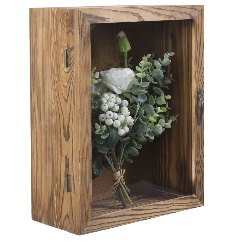 MyGift Clear Wall Display Case with Wood Box | Wayfair