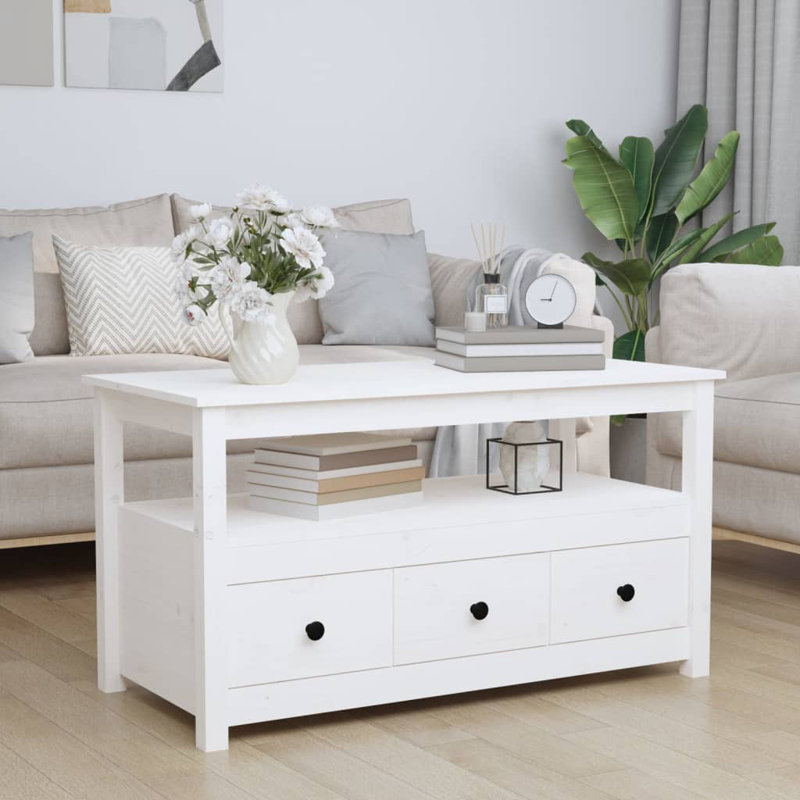 Latitude Run Coffee Table 102X49x55 Cm Solid Wood Pine | Wayfair.co.uk