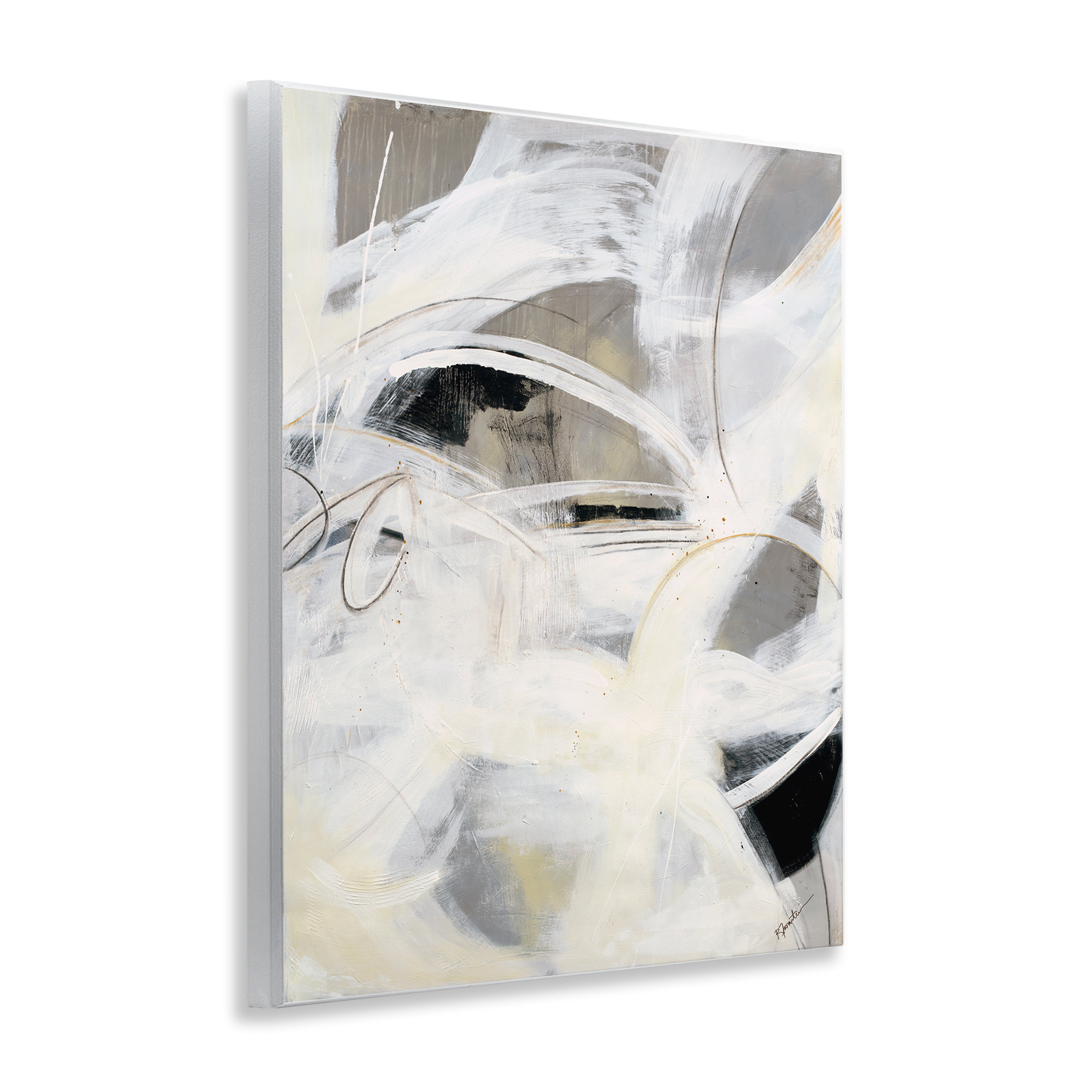 Wrought Studio™ White Abstract Expression Wall Plaque Art by Ruth ...