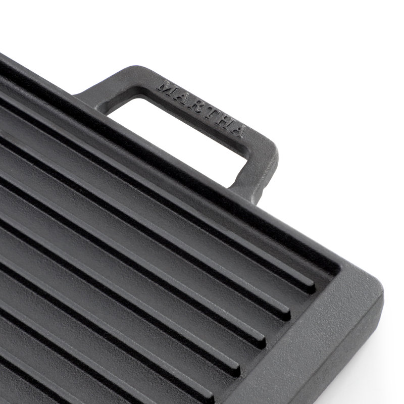 Martha Stewart 17 Inch Rectangular Preseasoned Cast Iron Reversible ...