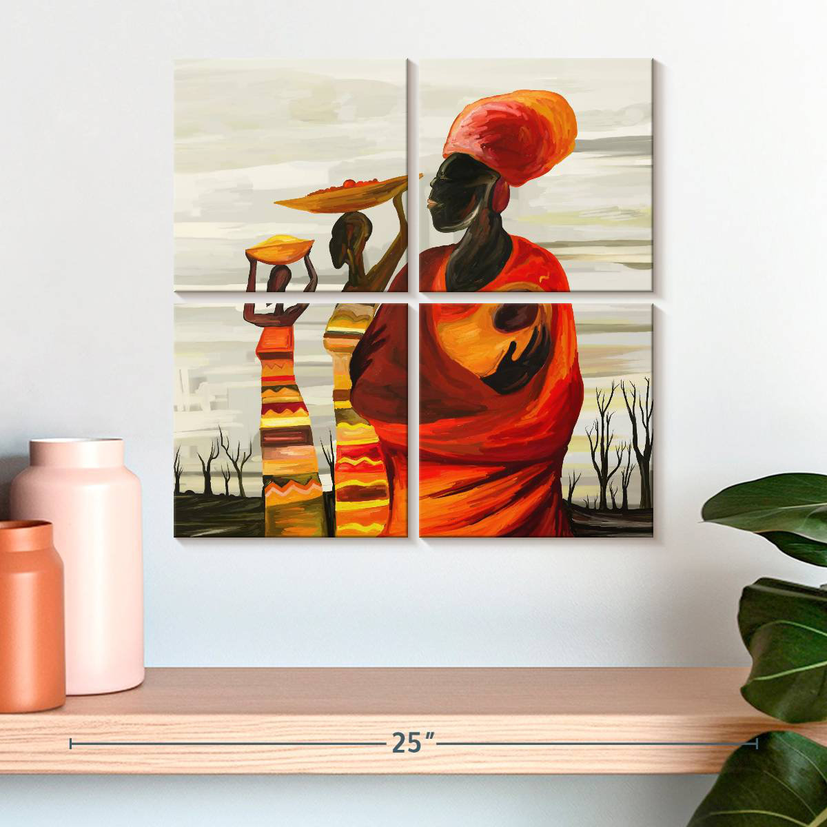 Winston Porter Orange Clad African Women | Wayfair