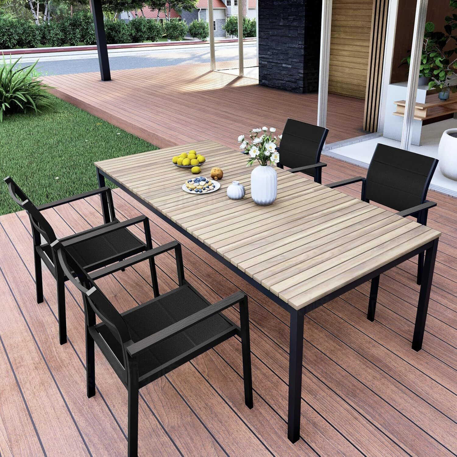 Latitude Run® Aluminum Stackable Patio Dining Chairs(Set of 4) | Wayfair