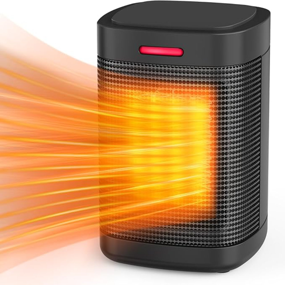 BUILTCO 500W PTC Small Ceramic Electric Heater, Portable Electric Space ...