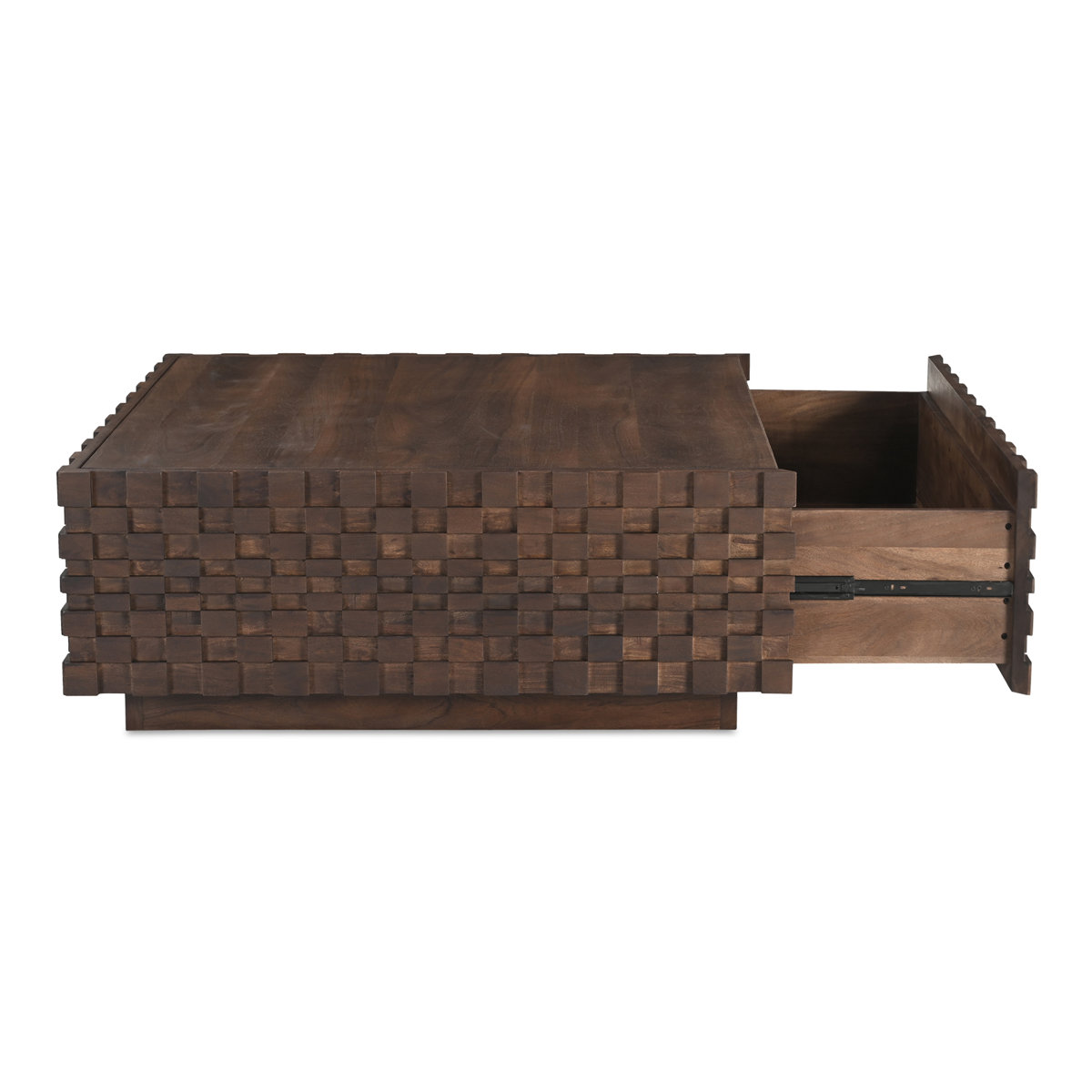 AllModern Givens 42" Carved Wood Storage Coffee Table | AllModern