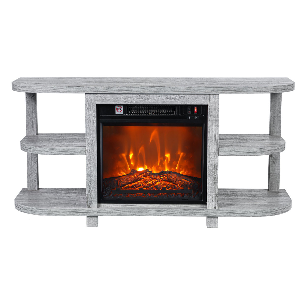 Latitude Run® 48" TV Stand With 18" Insert Electric Fireplace And Open ...