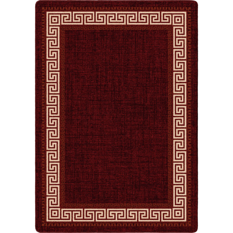 Milliken Residency Andros Key Red Traditional Greek Area Rug | Wayfair