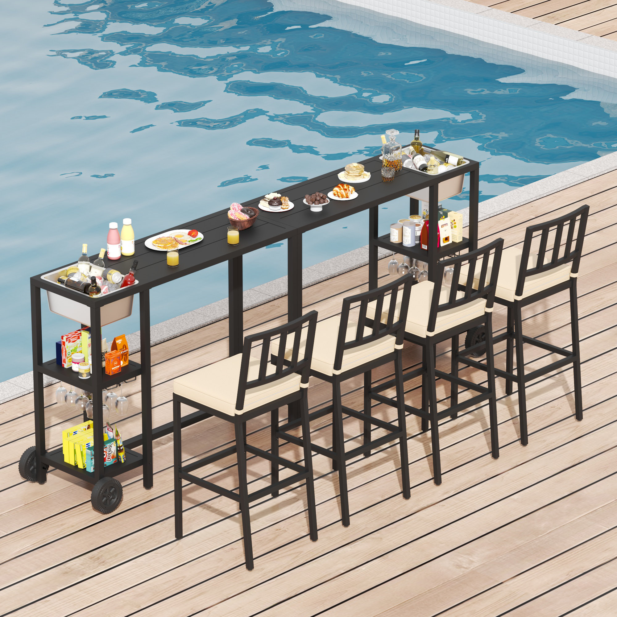 17 Stories Outdoor Steel Bar Set - Wayfair Canada