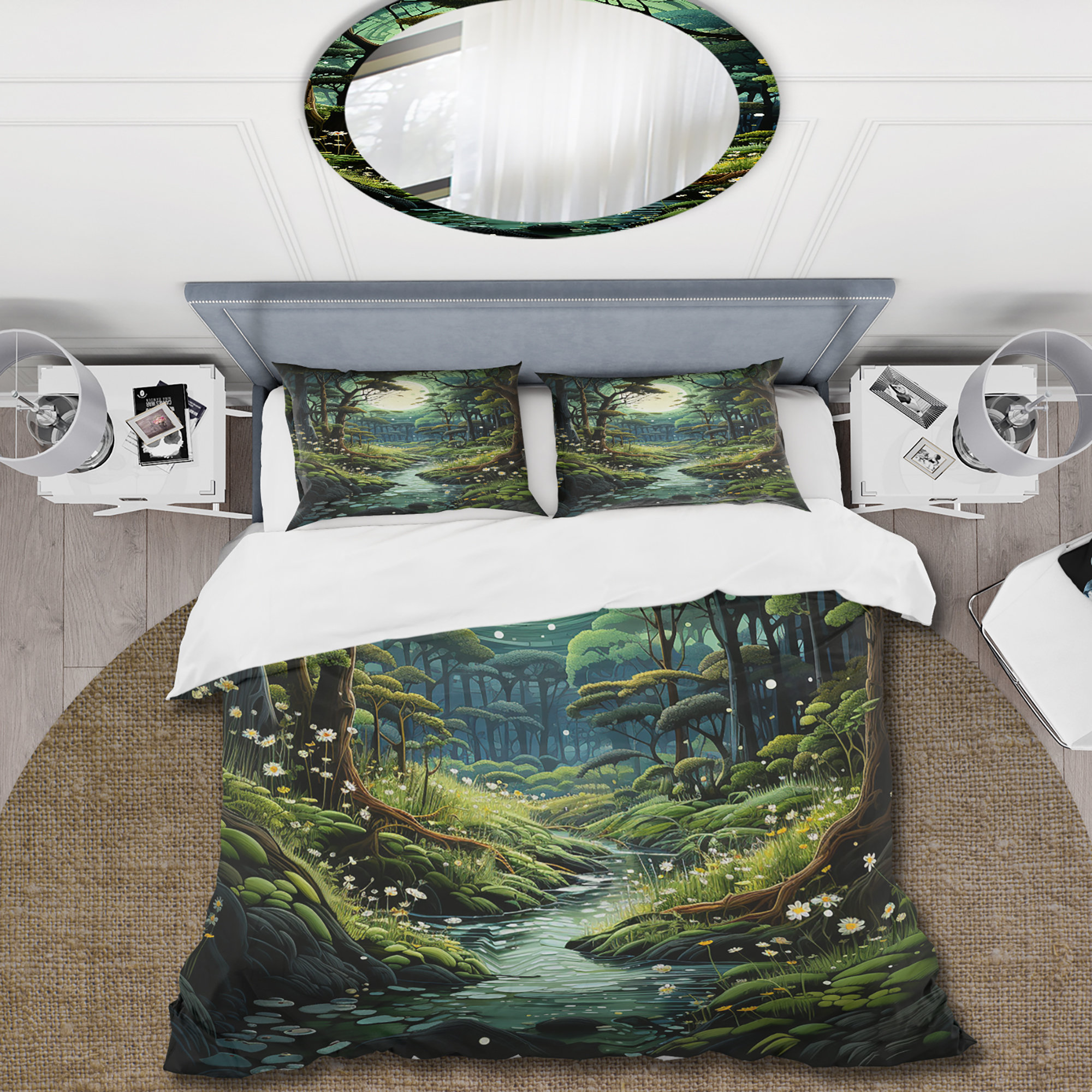 Design Art Forest Enchanted Forest Pastoral I - Forest Duvet Cover Set ...