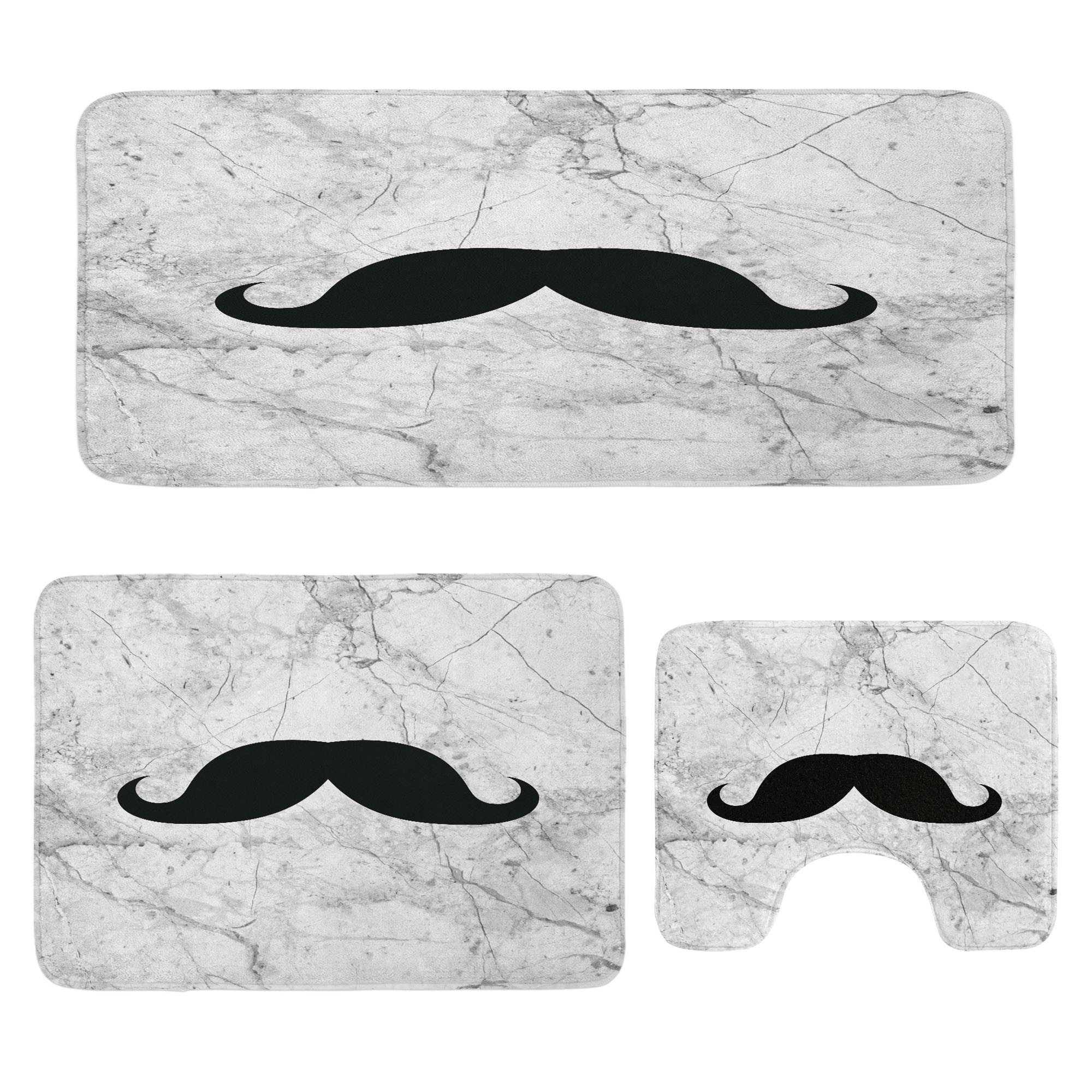 East Urban Home Manly Bathroom Rug Set 3 Pieces U-Shape & Rectangle ...