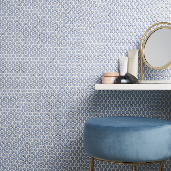 Bond Tile Bliss 11.49'' W x 12.32'' L Ceramic Penny Round Mosaic Floor ...