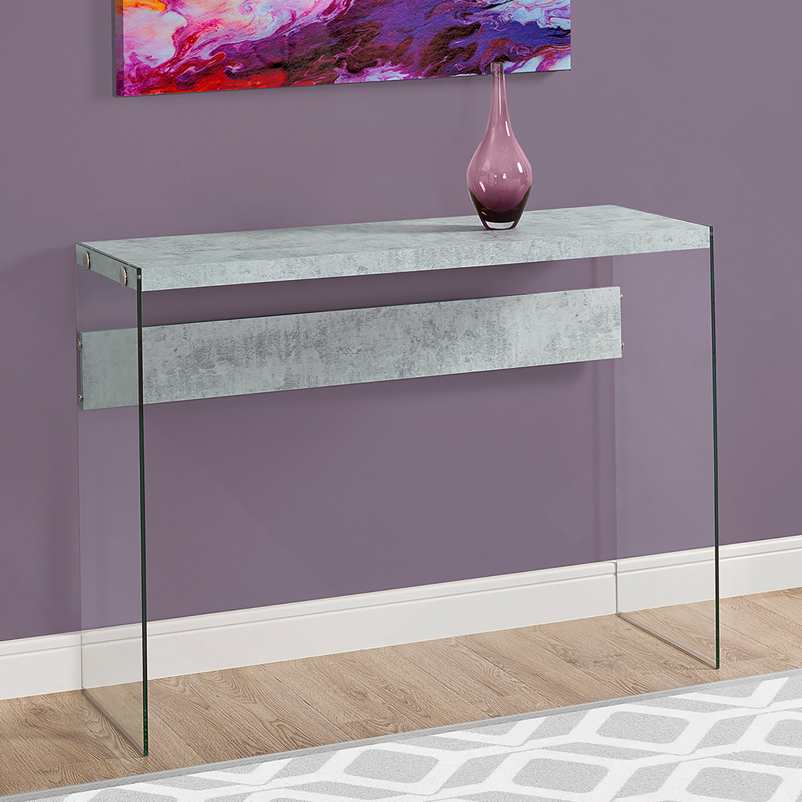 Ivy Bronx Accent Table, Console, Entryway, Narrow, Sofa, Grey Laminate ...