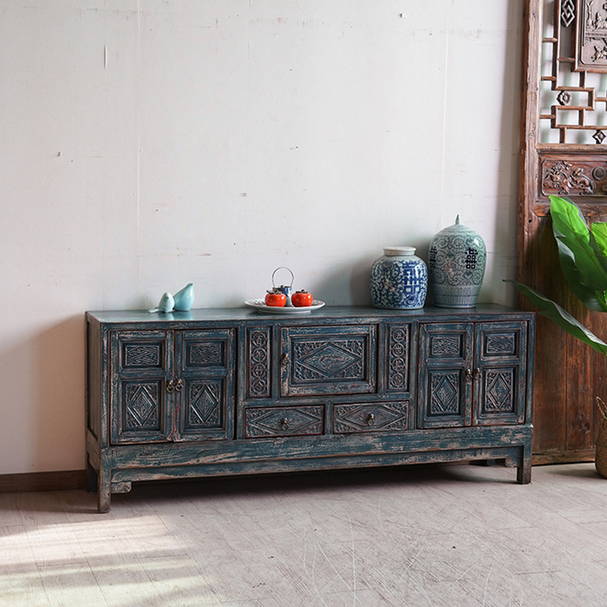 Feel High Pillows 65.75"Bottle Green Solid Wood TV Stands - Wayfair Canada