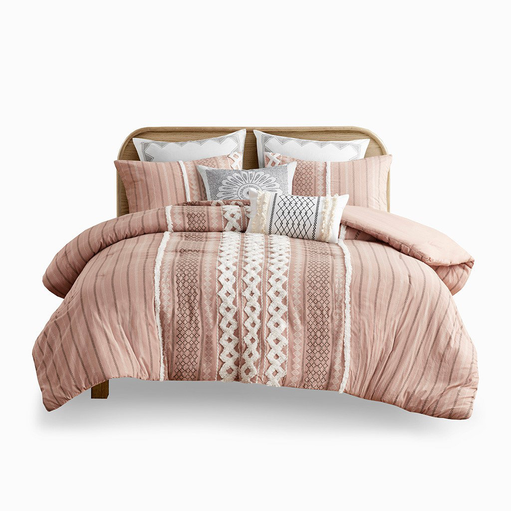 Gracie Mills Modesto Printed Cotton Comforter Set with Chenille | Wayfair