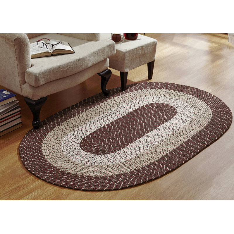 August Grove® McClure Geometric Indoor Outdoor Oval Area Rug - Braided ...