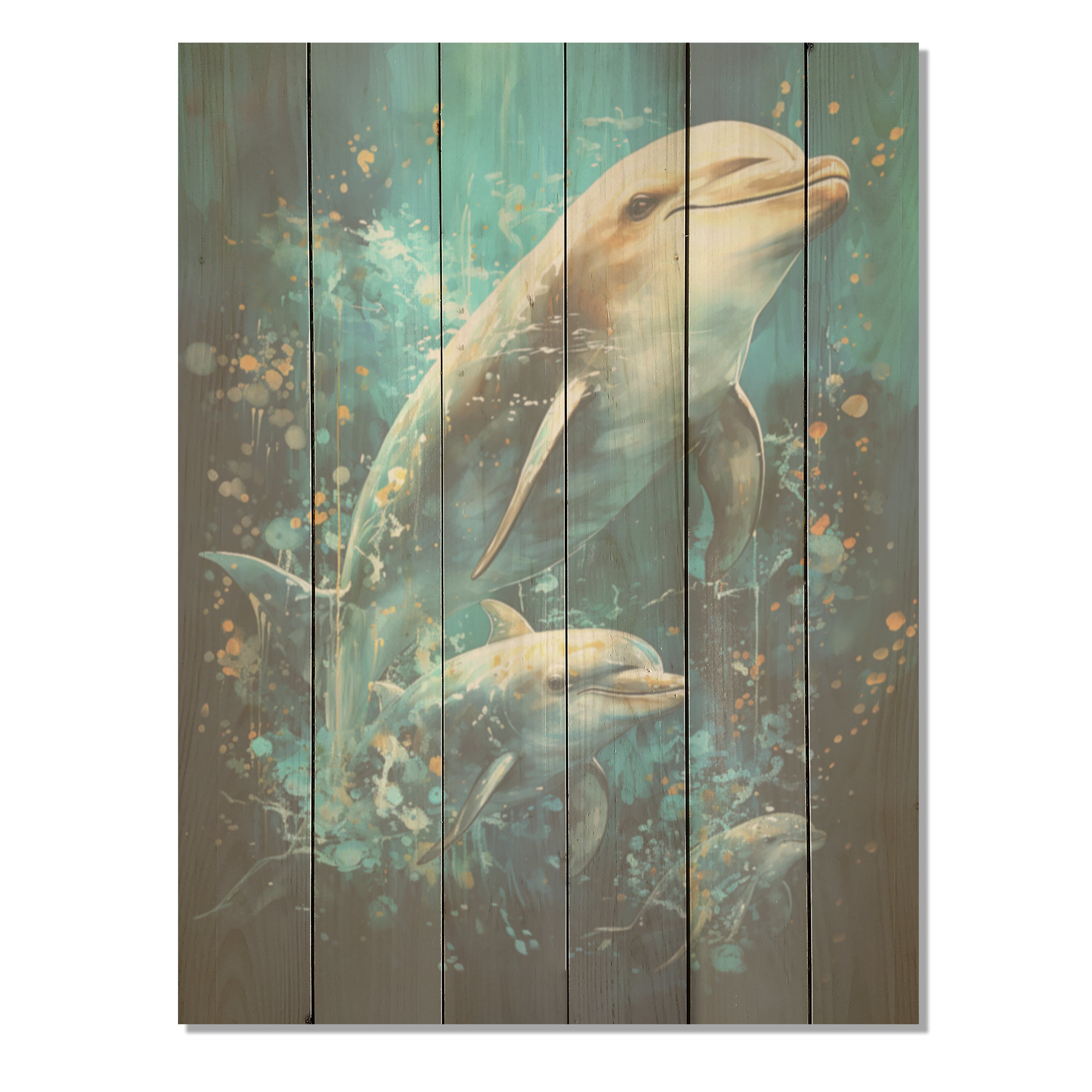 Breakwater Bay Dolphin Aquatic Harmony - Dolphin Wood Wall Art On ...