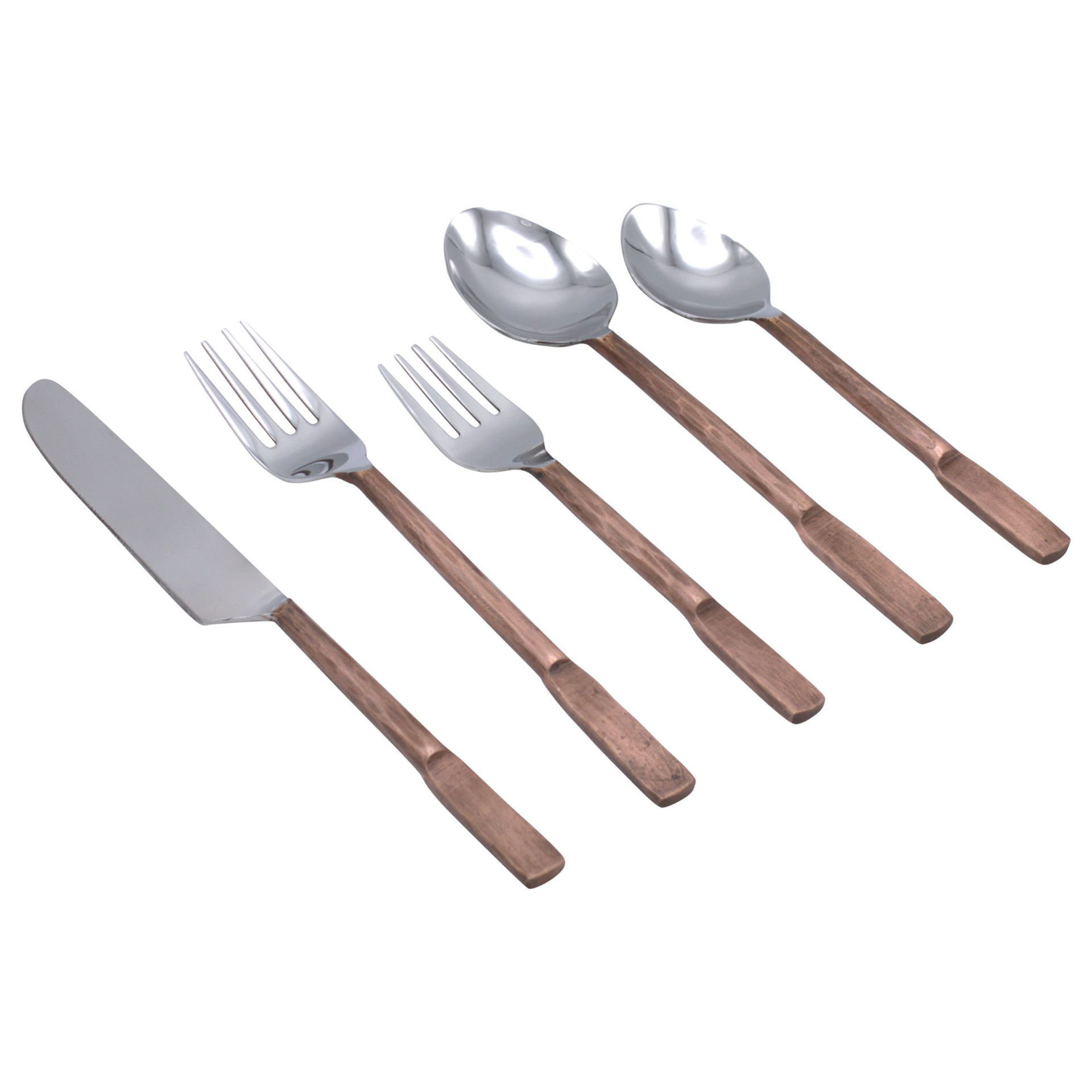 Elyon Tableware Carbery Hand-Forged Stainless Steel Flatware Set ...