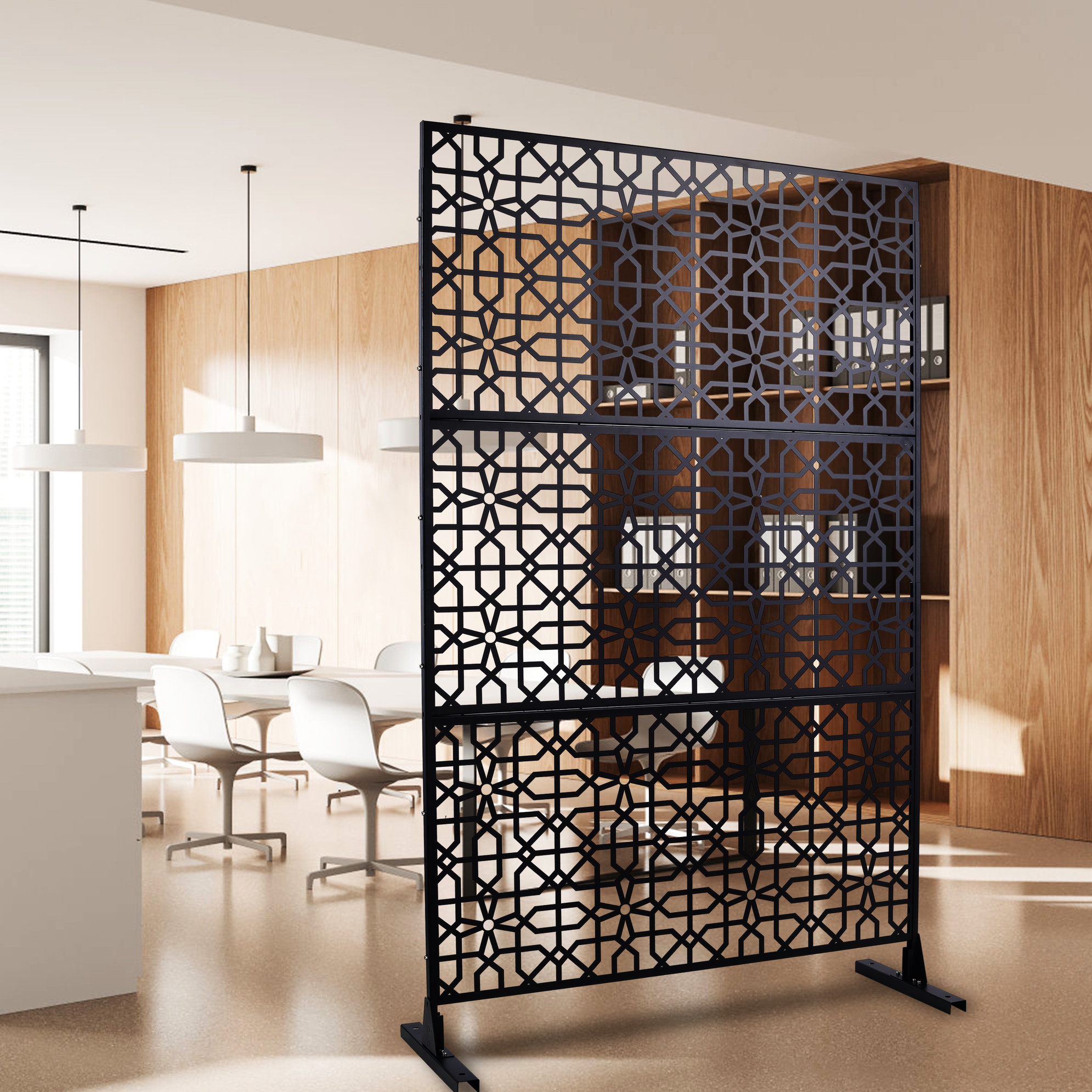 BalmyBoulevard 48" W Privacy Screen - Metal, For Garden Decoration ...