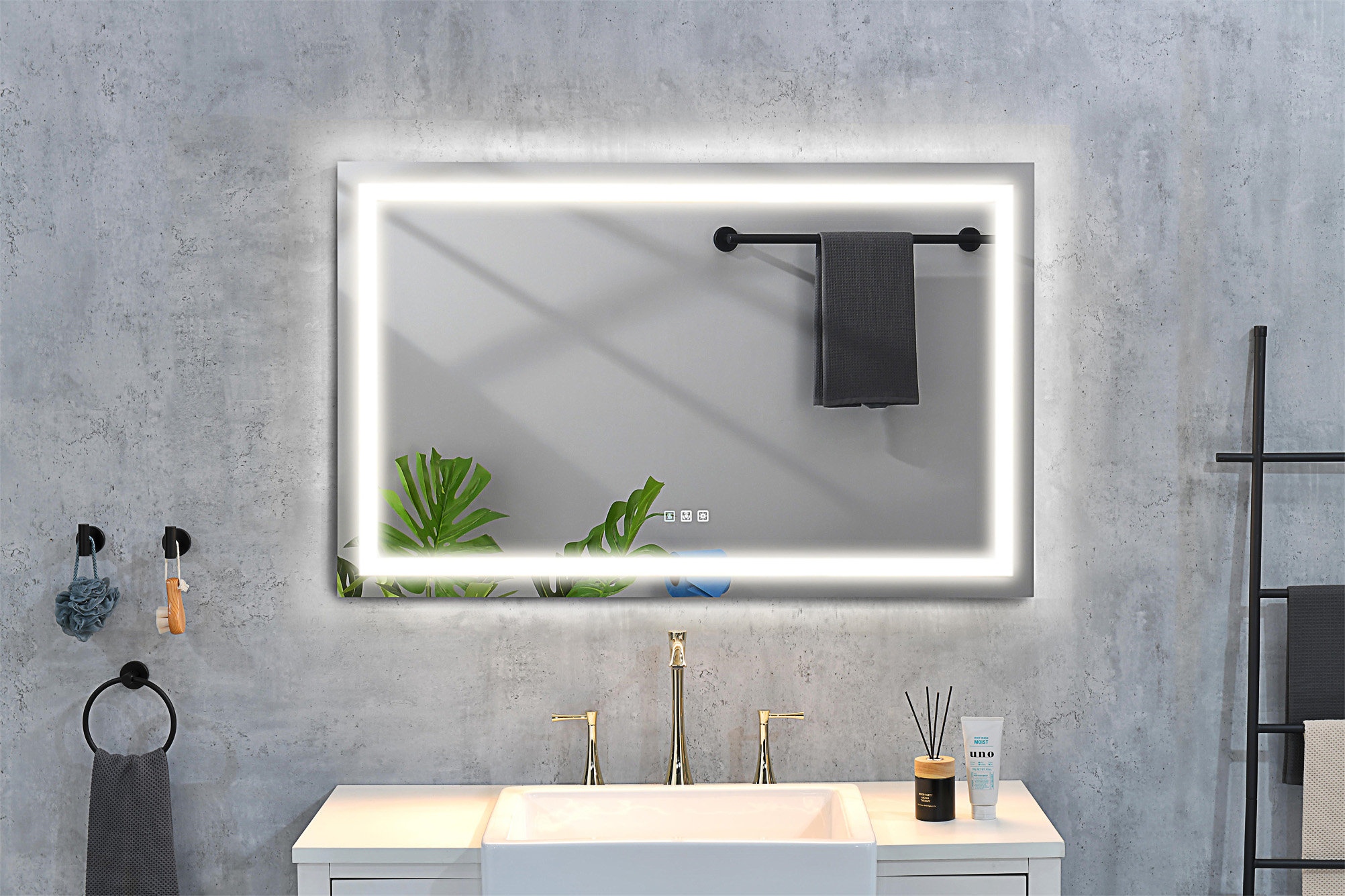 Ivy Bronx LED Bathroom Mirror 48 "X 36 " With Front And Backlight | Wayfair