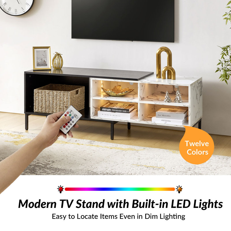 Wrought Studio™ Marna Modern Expandable Tv Stand With Adjustable Length ...