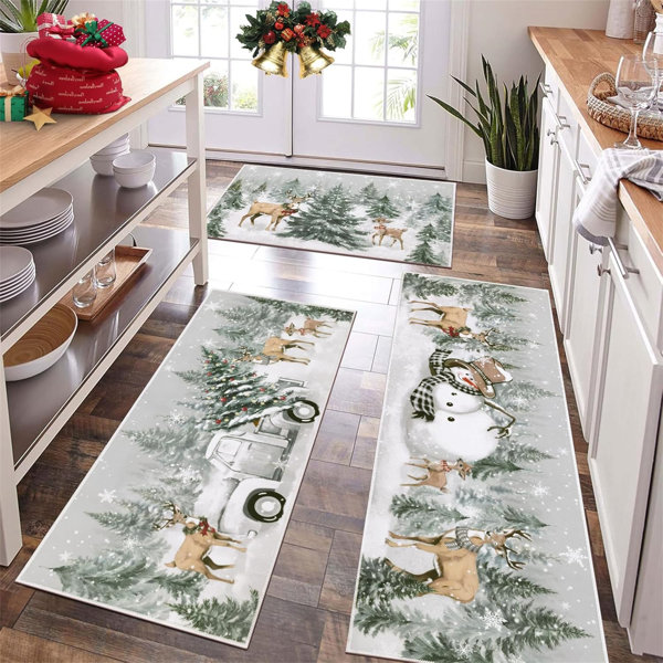 The Holiday Aisle® Christmas Kitchen Rug Set & Reviews | Wayfair