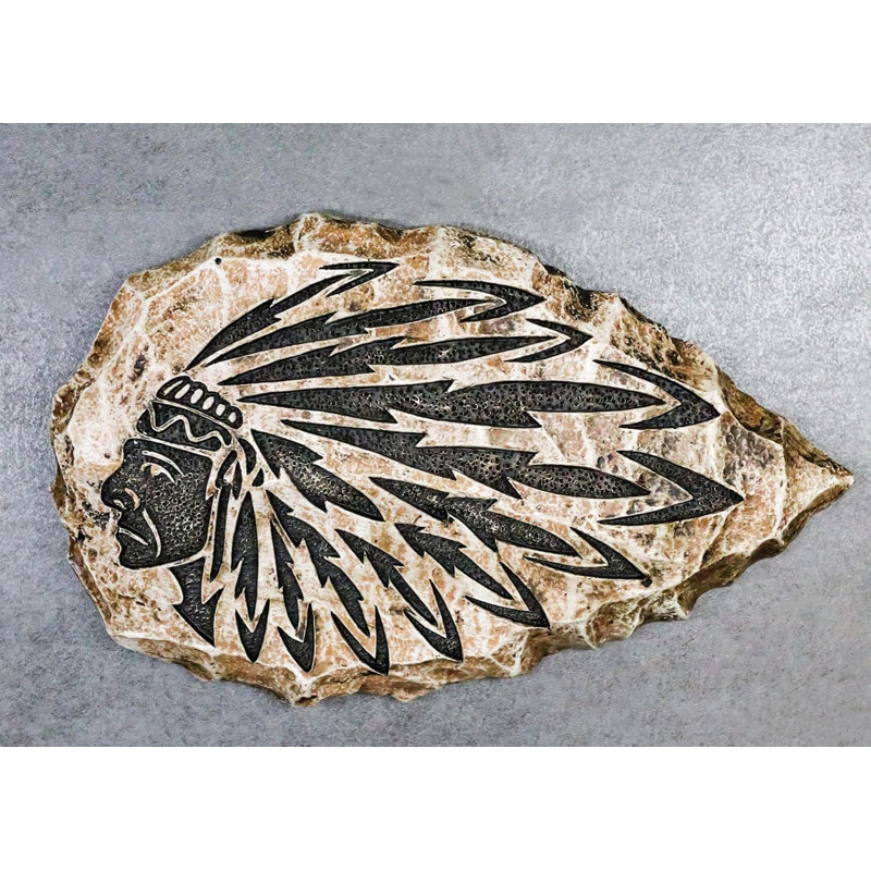 Union Rustic Southwestern Tribal Tattoo Indian Chief With Roach Faux ...