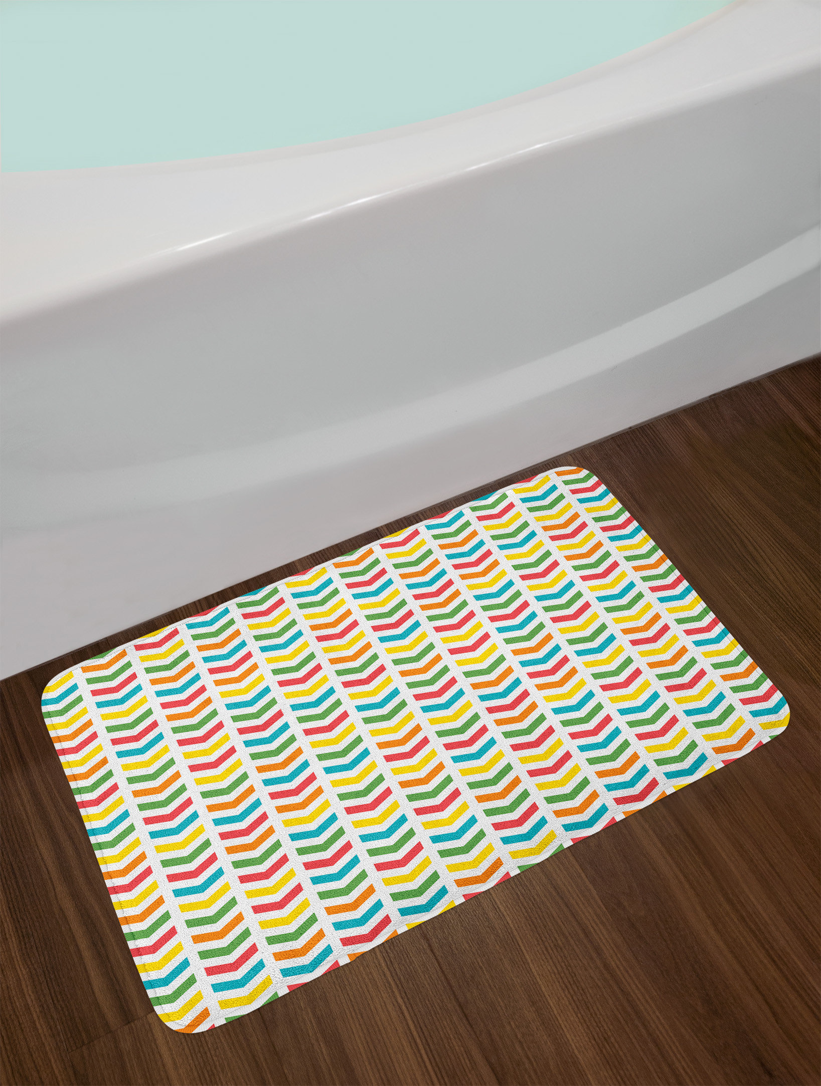 East Urban Home Arrow Plush Bath Mat, Colorful Repetitive Arrows, 30.2 ...