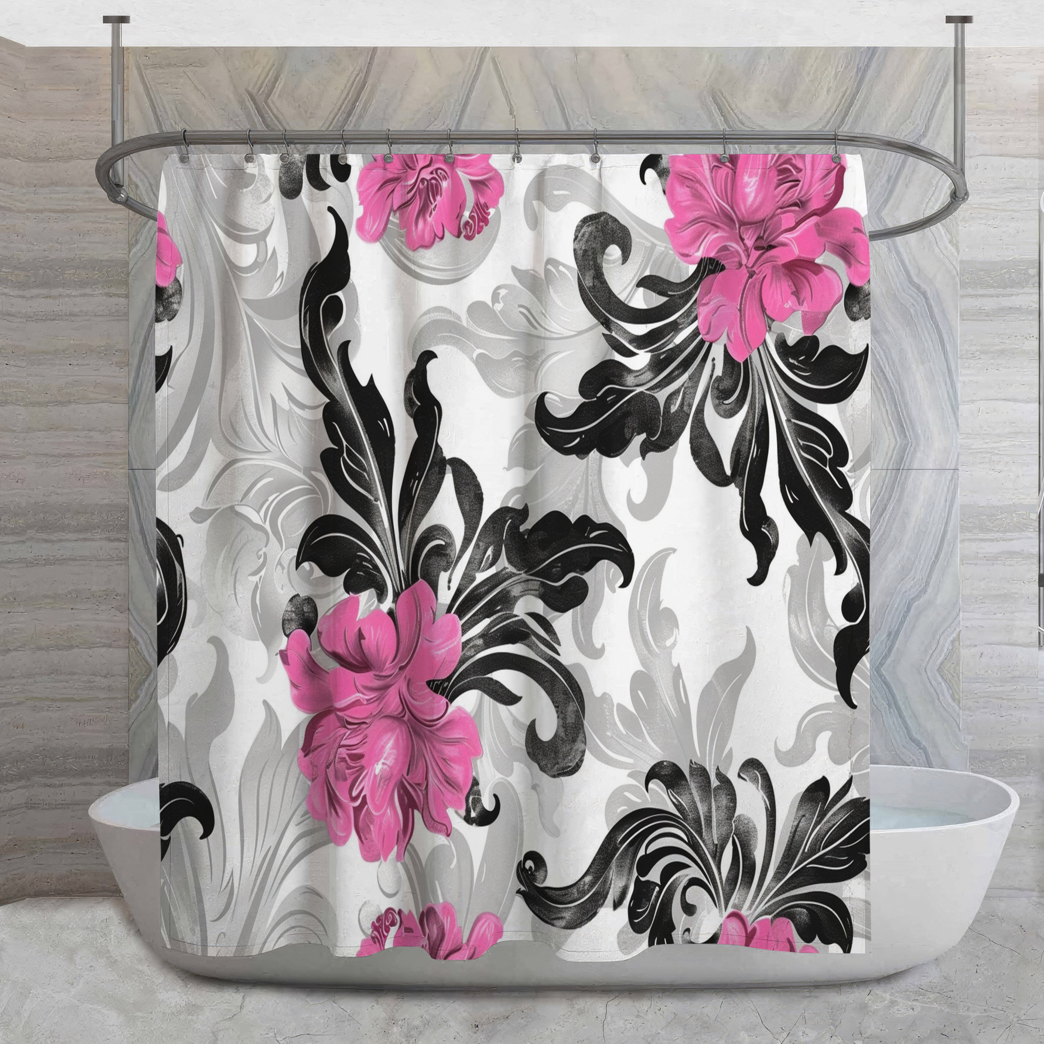 One Allium Way® Floral Shower Curtain - Pattern Bathroom Decor French ...