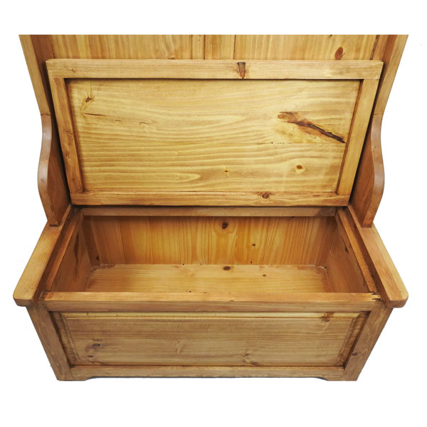 Loon Peak® Delhall Pine Solid Wood Hall Tree with Bench and Shoe ...