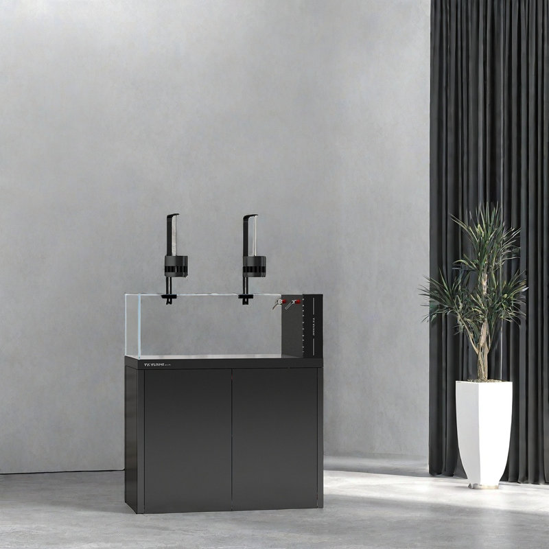 Lingxis Black Minimalist Rectangular Aquarium Tank | Wayfair