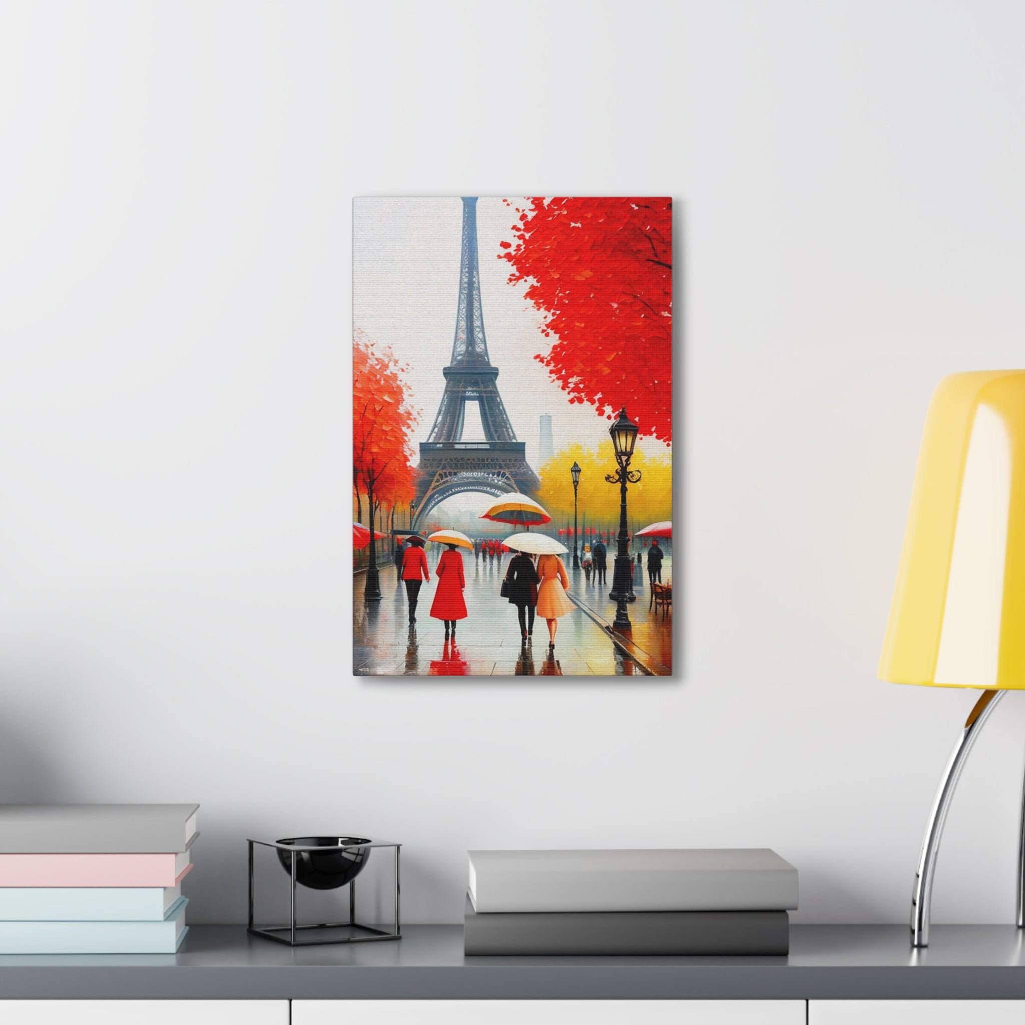 Lark Manor™ Paris Eiffel Tower Red Dress And Red Tree France Canvas ...