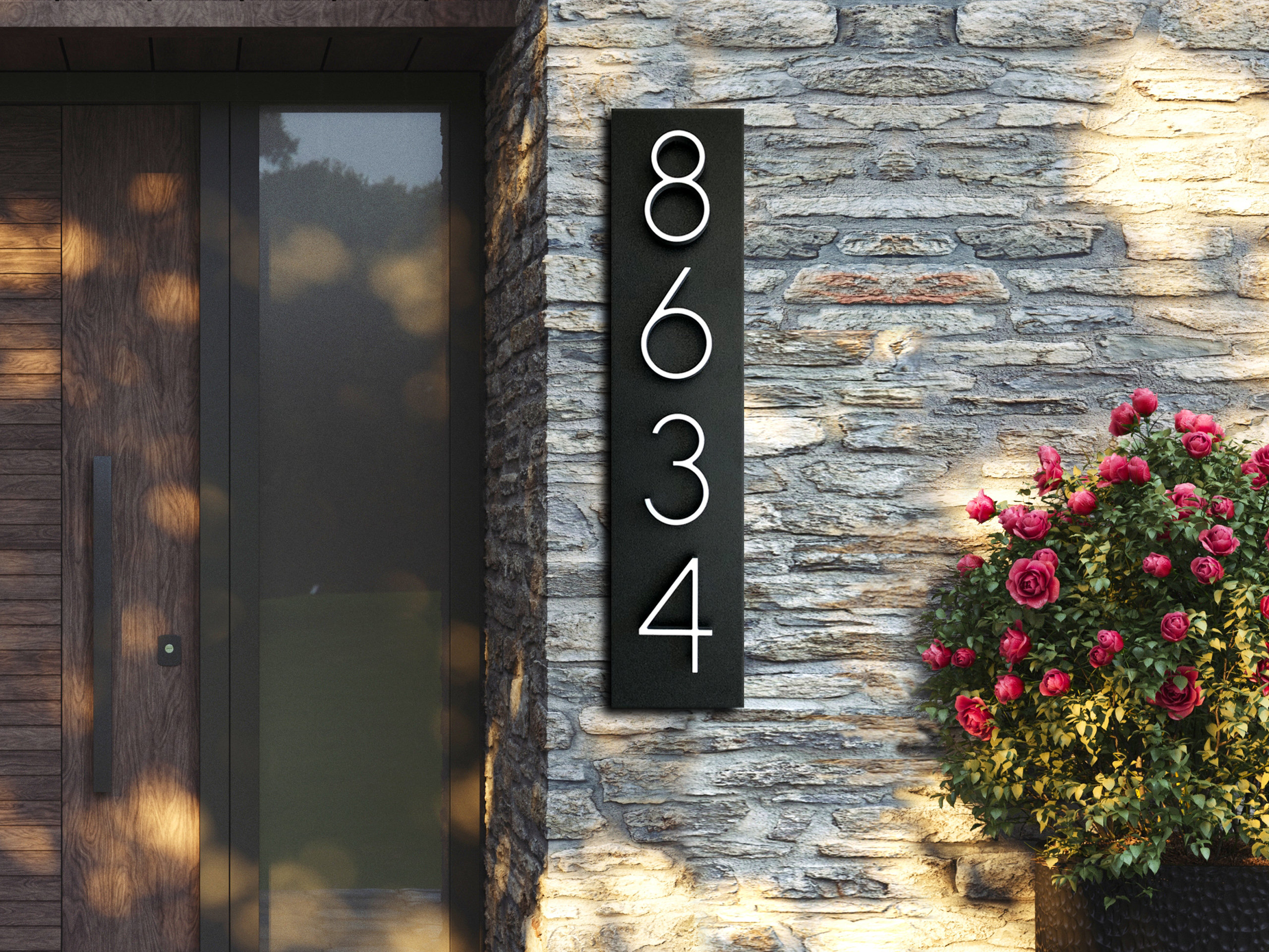 White Harmony House Number For Outdoor , Modern Address Signs & Reviews ...