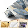 Red Barrel Studio® Peel and Stick Wallpaper Elegant Blue Gold Tropical ...