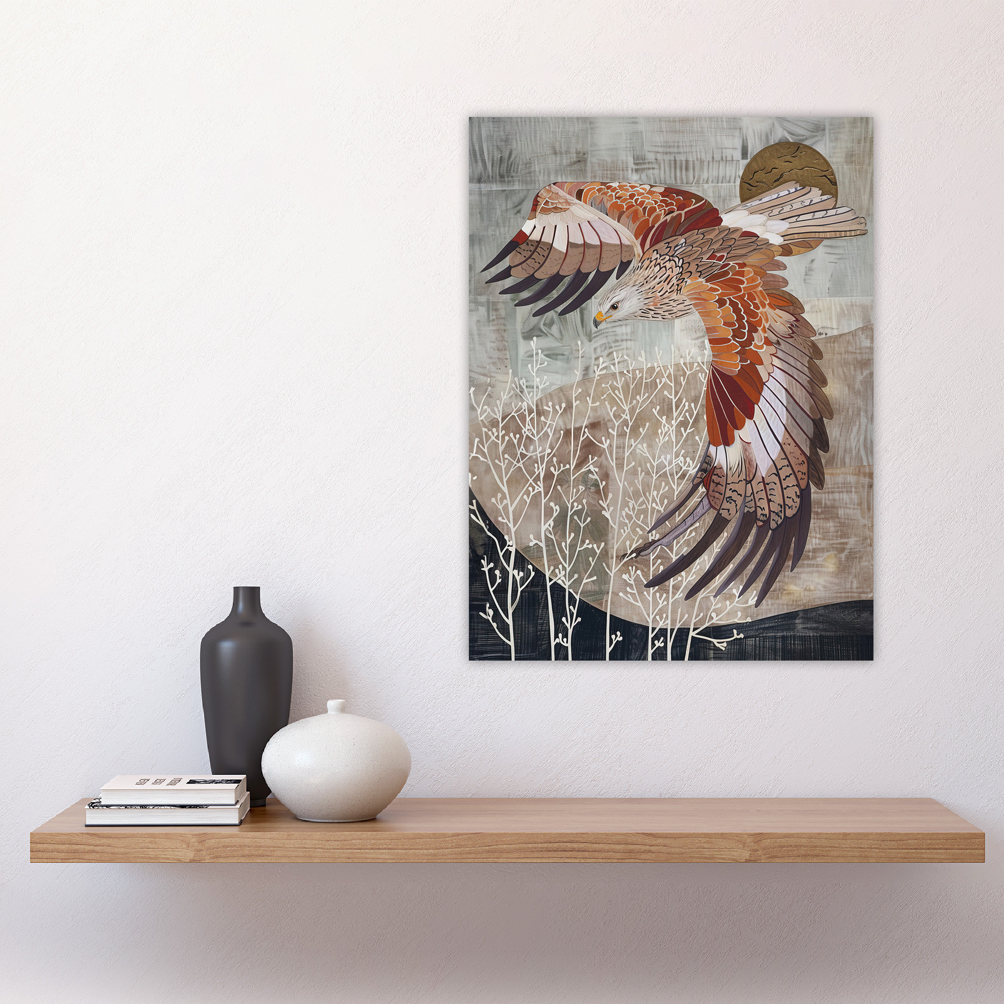 Lark Manor Kite in Flight Stylised Animal Painting Wall Art Print ...