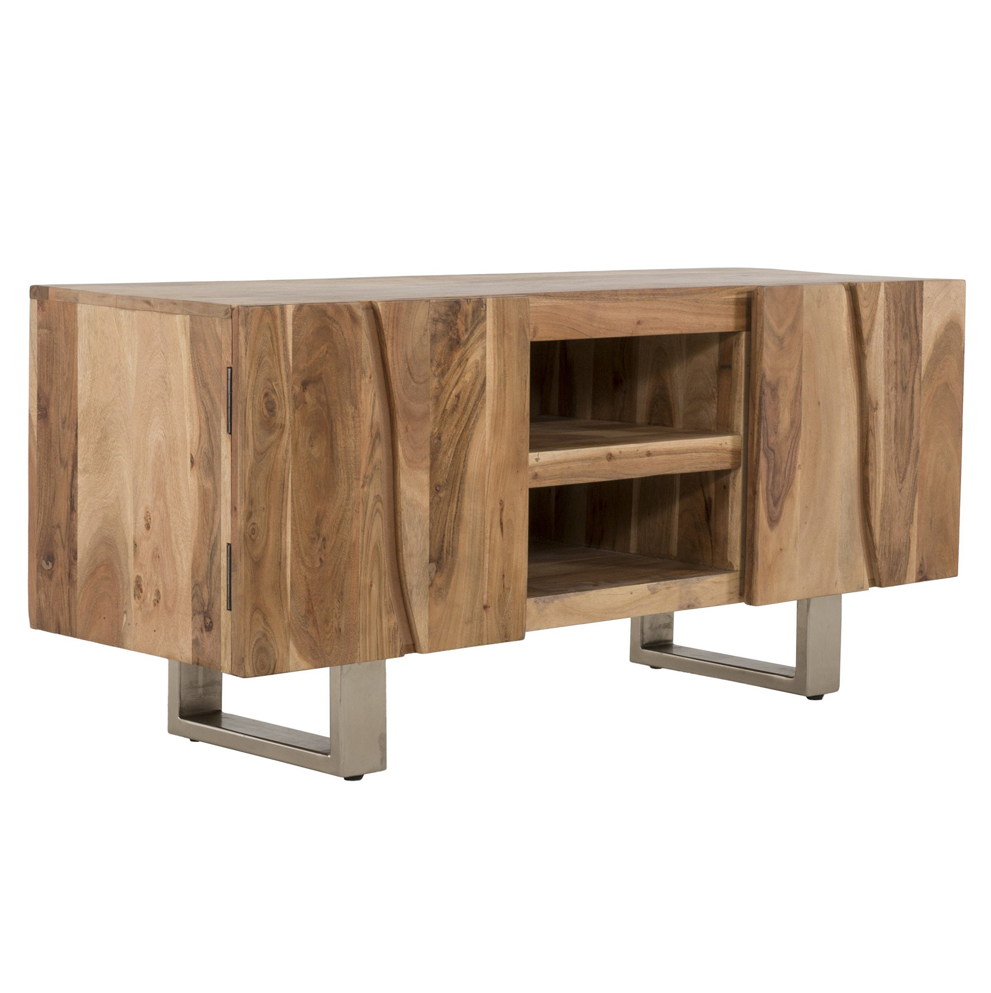 Corrigan Studio Solid Acacia Wood TV Stand Media Console For Tvs Up To ...