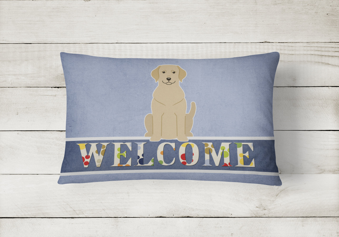 Caroline's Treasures Yellow Labrador Welcome Lumbar Pillow | Wayfair
