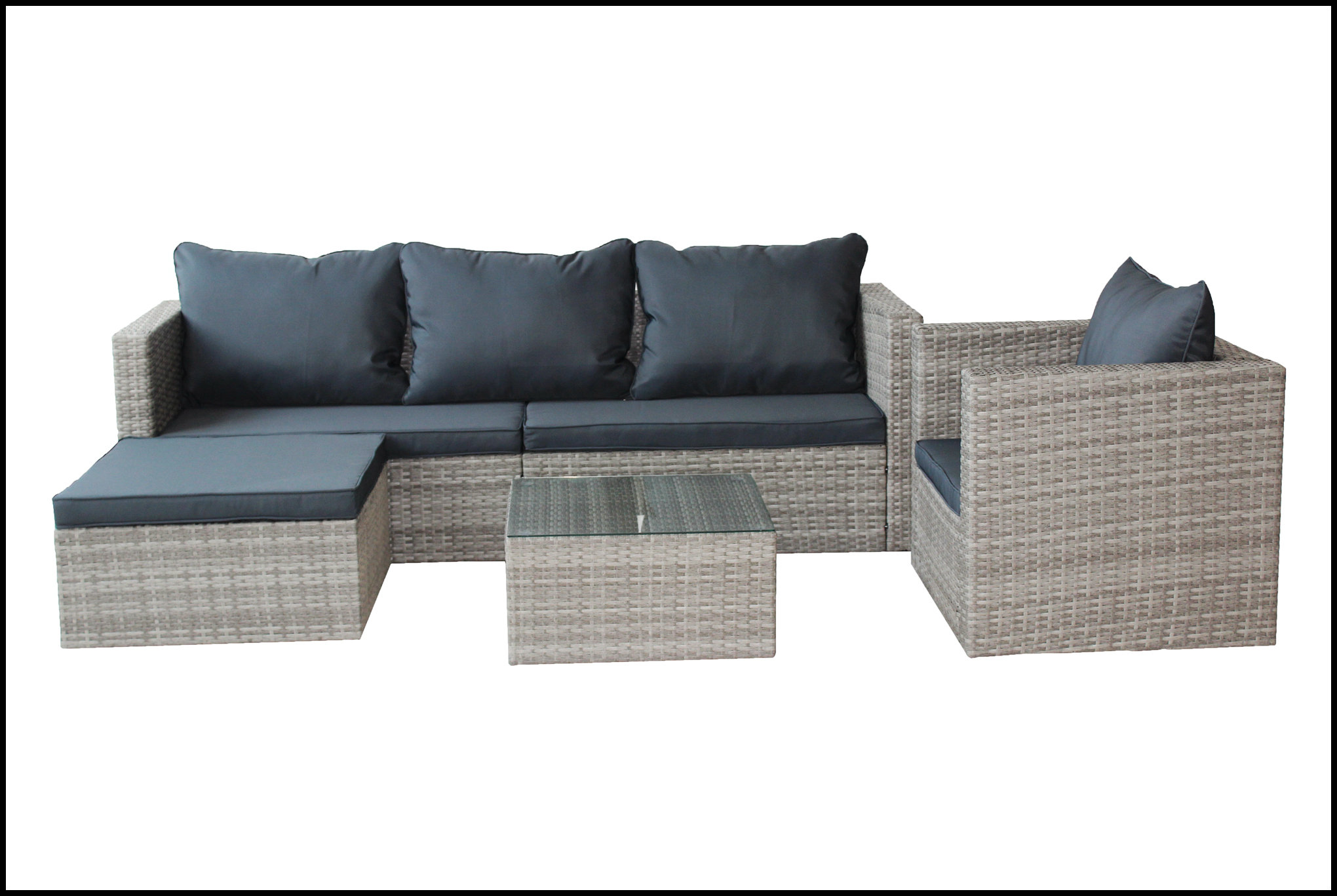 Latitude Run® Four-Piece Outdoor Sofa Seat, Ergonomically Comfortable ...