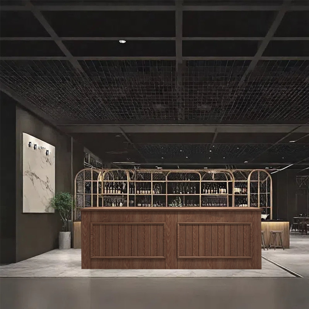 KPXU Bar Counter 86.61-Inch Multifunctional Bar Cabinet with Stemware ...